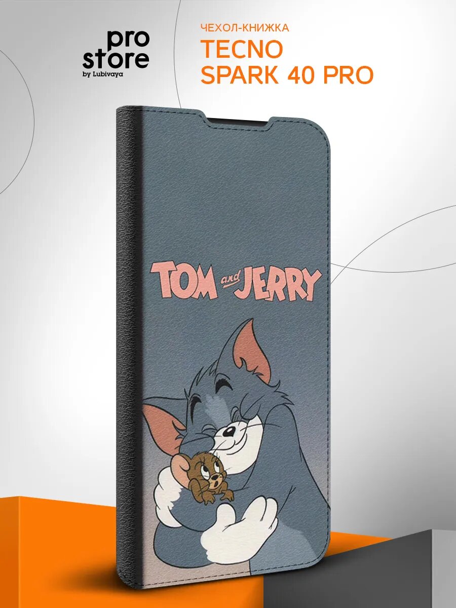 Чехол на Tecno Spark 40 Pro / Техно Спарк 40 Про, противоударный, экокожа, с рисунком