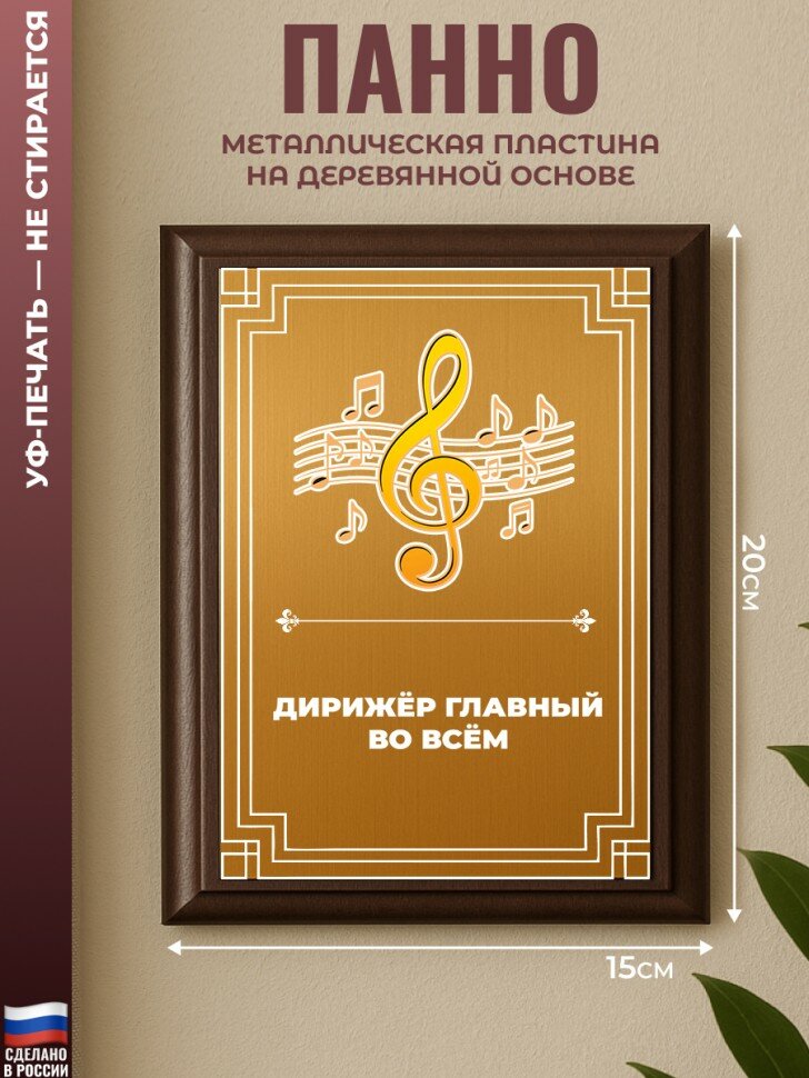 Настенный диплом "Дирижёр главный во всём" Музыканту