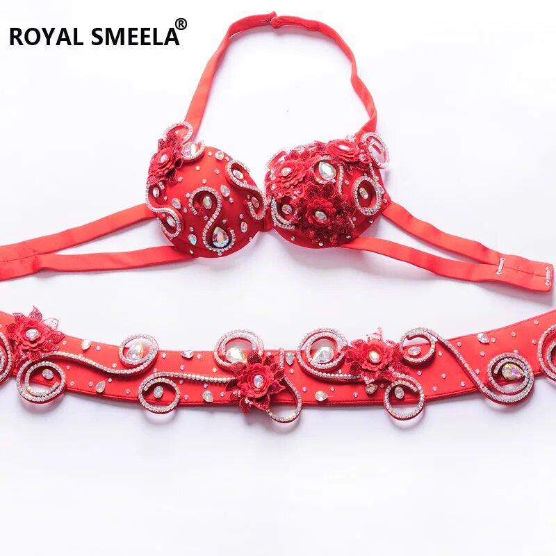 ROYAL SMEELA Женский костюм для танца живота зеленый S, Red