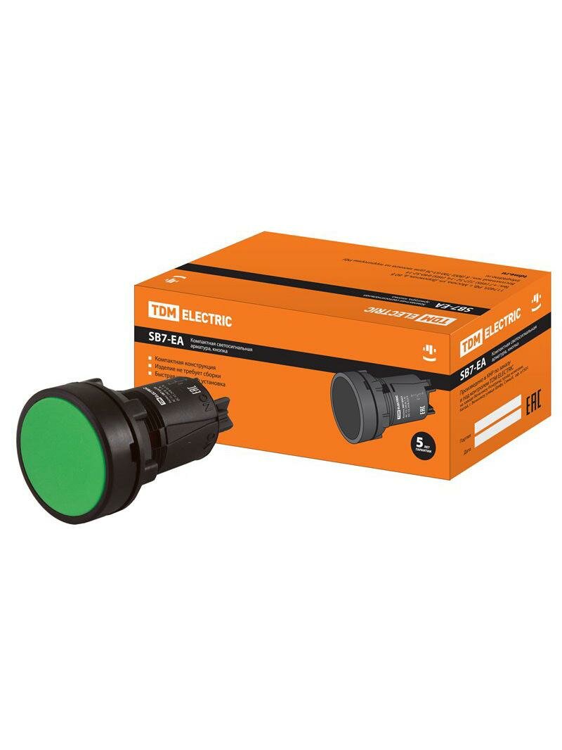 Набор Кнопка переключатель SB7-EA35 d22мм 1з+1р зеленая TDM {SQ0746-0021} (2 шт)