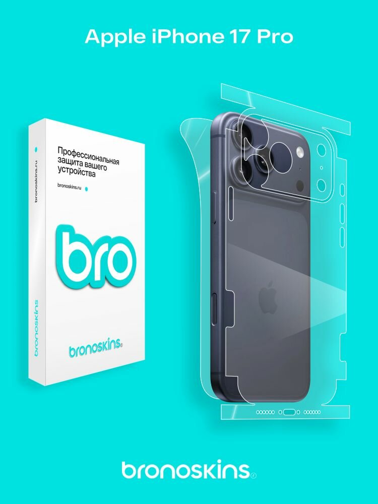 Матовая бронированная пленка на Заднюю панель и Торцы Apple iPhone 17 Pro