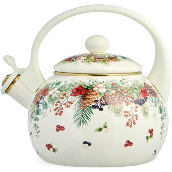 Чайник Agness эмалированный со свистком серия "celebration", 2,2 л, индукционное дно