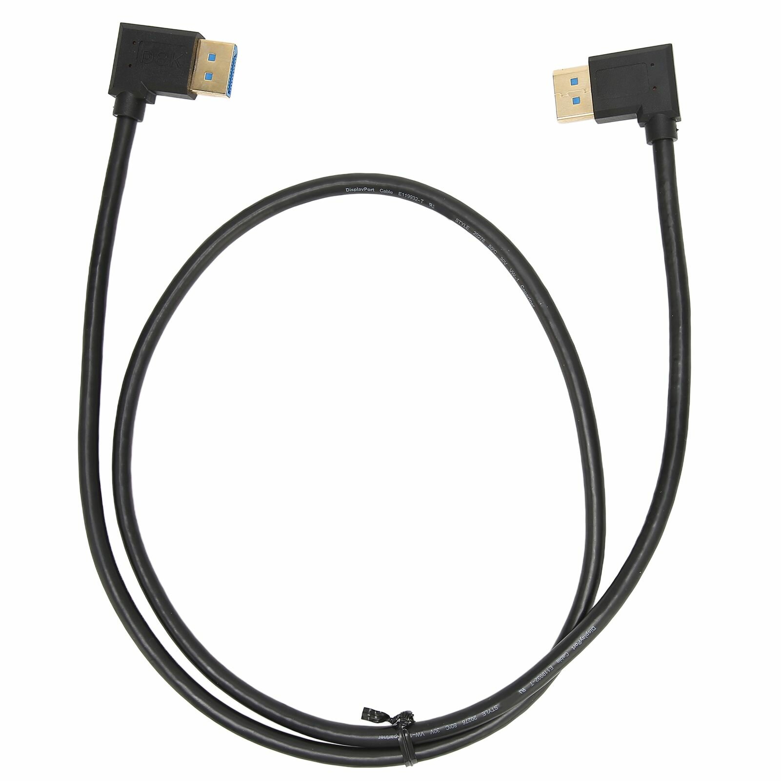Кабель DisplayPort 1.4, 8K 60Hz, угол 90 , male to male, 32.4 Гбит, с