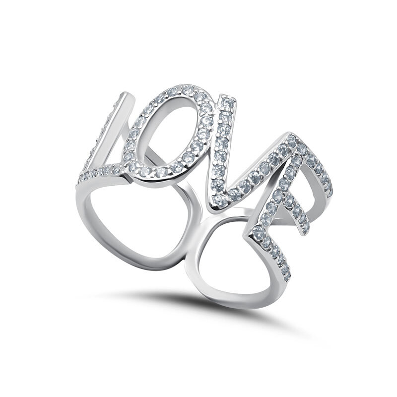 Кольцо, серебро, 925 проба, фианит