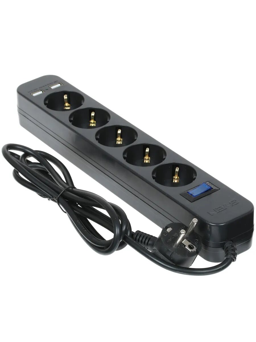 Сетевой фильтр SV-018832 5 розеток 2хUSB 1.8м кабель
