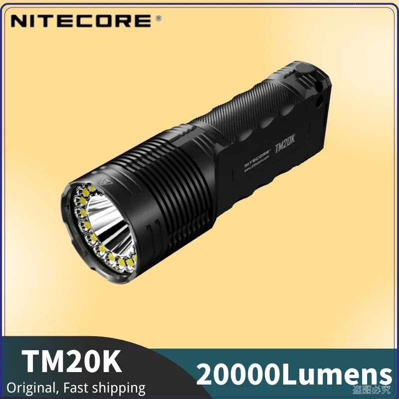 NITECORE TM20K 20000 люмен USB-перезаряжаемый фонарик с использованием 19 светодиодов со встроенным аккумулятором емкостью 9600 мАч.