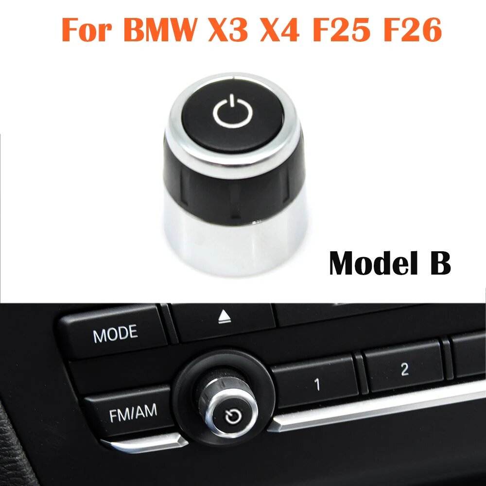 Приборная панель автомобиля, мультимедийный CD-плеер, радио, аудио, поворотный переключатель громкости, ручка для BMW X3 X4 F25 F26 2011-2018 61319208591, Model B 1PC