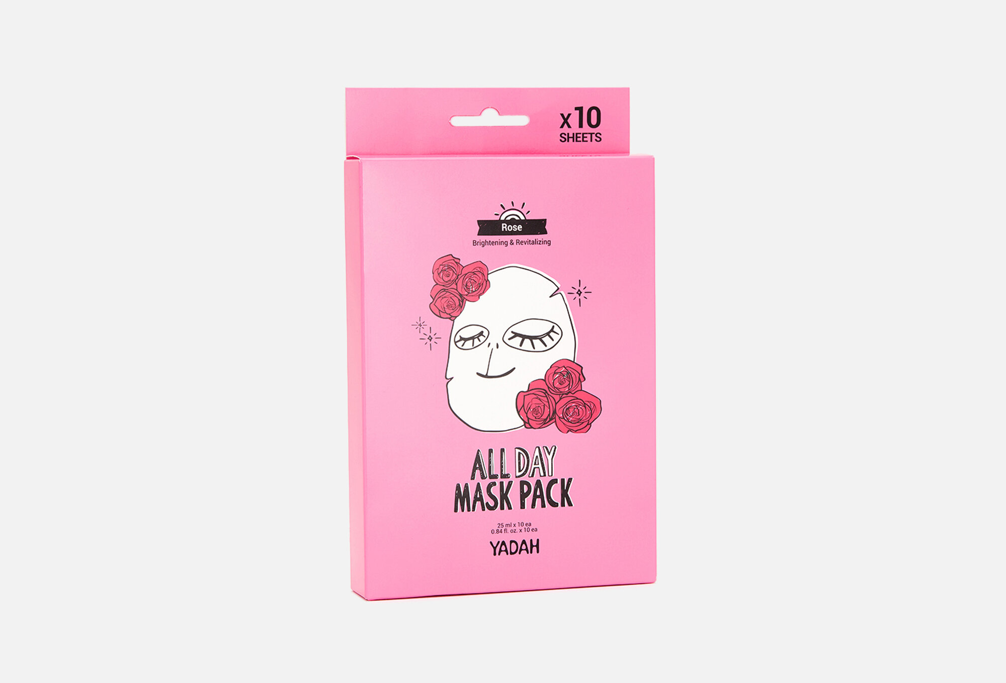 Маски на тканевой основе с розовой водой YADAH ALL DAY MASK PACK-ROSE