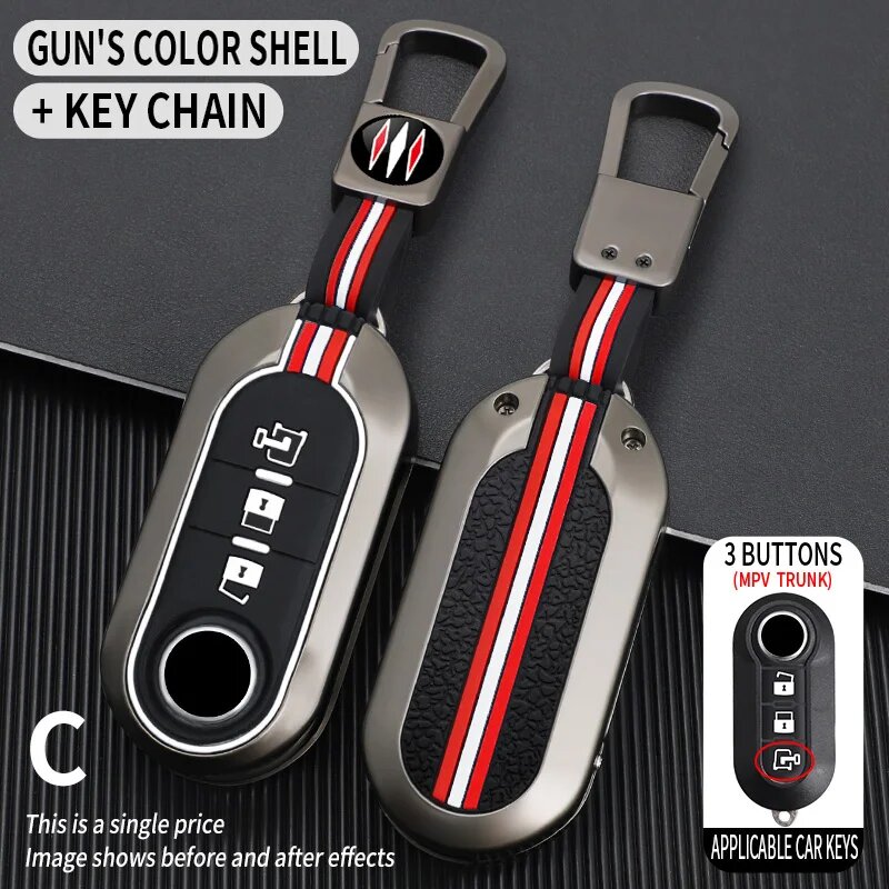 Чехол для автомобильного ключа для Fiat Ducato 500 500L Panda Grande Punto Lancia Musa Bravo Stilo for Citroen Jumper for Peugeot Boxer C3-gun-ring