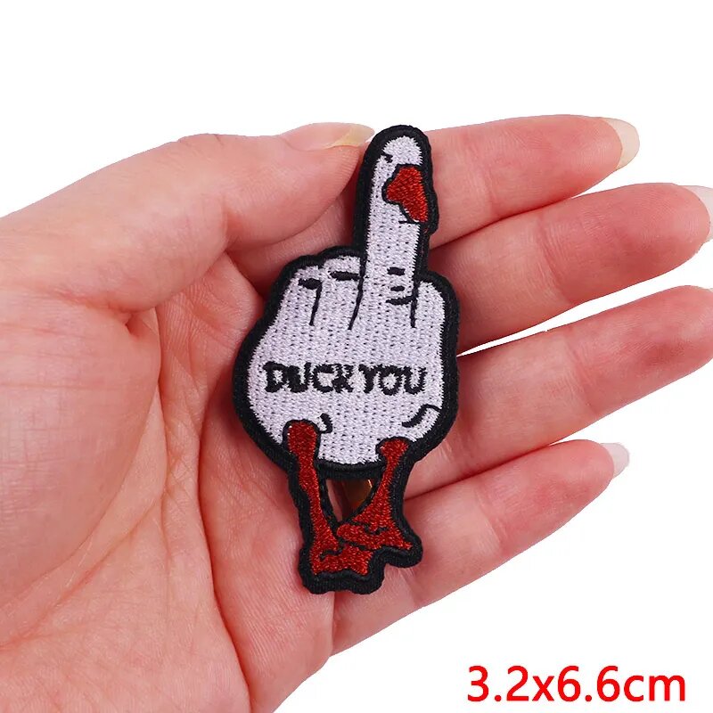 Нашивка с уточкой "Duck You", черная, 3.2x6.6 см, PE9997CT