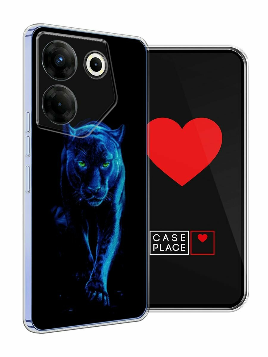 Чехол на Tecno Camon 20 Pro 5G / Текно Камон 20 Про 5G с принтом "Пантера в лунном свете" — фото 1