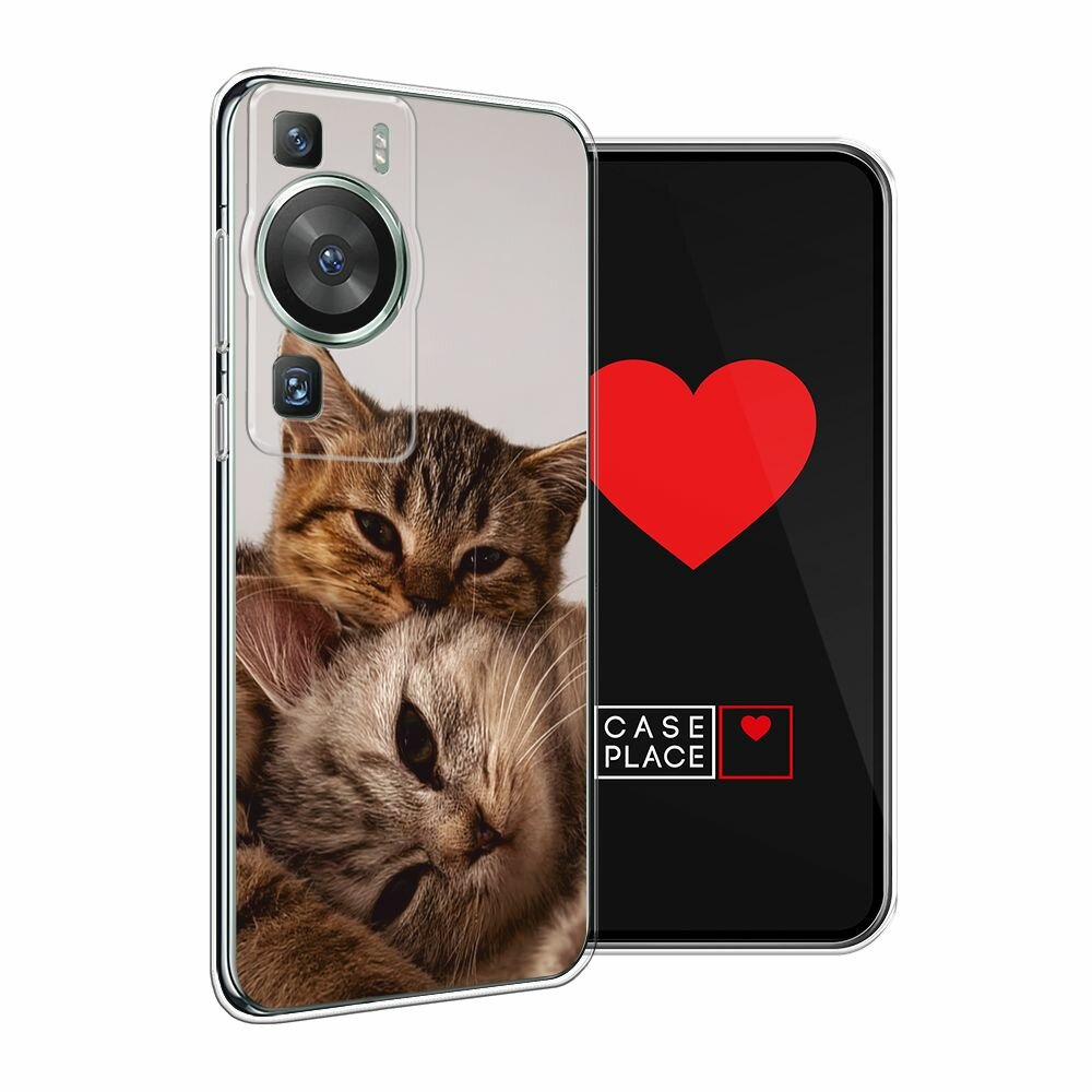 Чехол на Huawei P60/P60 Pro / Хуавей P60/P60 Про с принтом "Нежные котята - 14 февраля" — фото 1