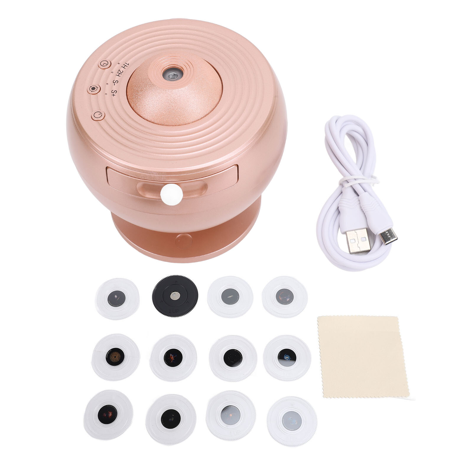 Звездный проектор, 12 пленочных дисков, для дома, роз. зол.