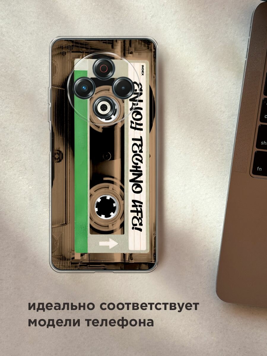 Чехол на Tecno Spark 30 / Текно Спарк 30 с принтом "Ретро кассета" — фото 1