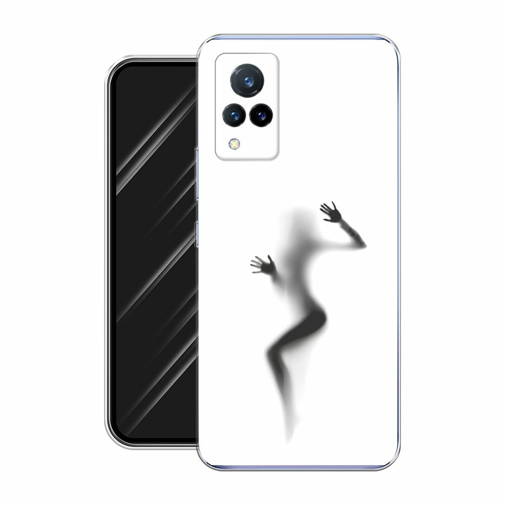 Силиконовый чехол на Vivo V21 / Виво V21 с принтом "Девушка в душе" — фото 1