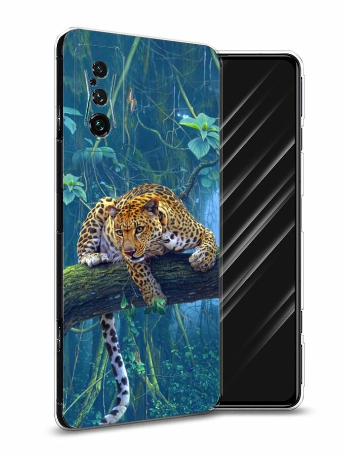 Чехол на Xiaomi Redmi K50 GE/Poco F4 GT / Сяоми Редми K50 GE/Поко F4 GT с принтом "Леопард охотник"