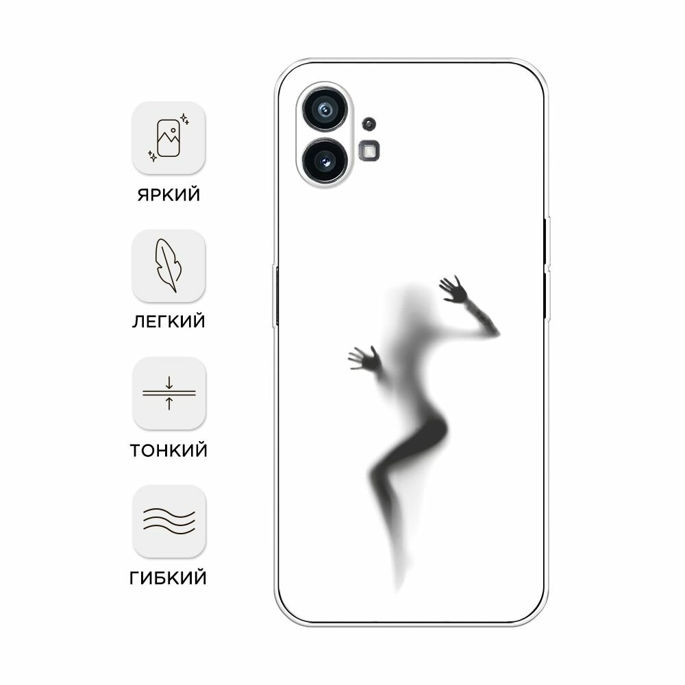 Чехол на Nothing Phone 1 / Нафинг Фон 1 с принтом "Девушка в душе" — фото 1