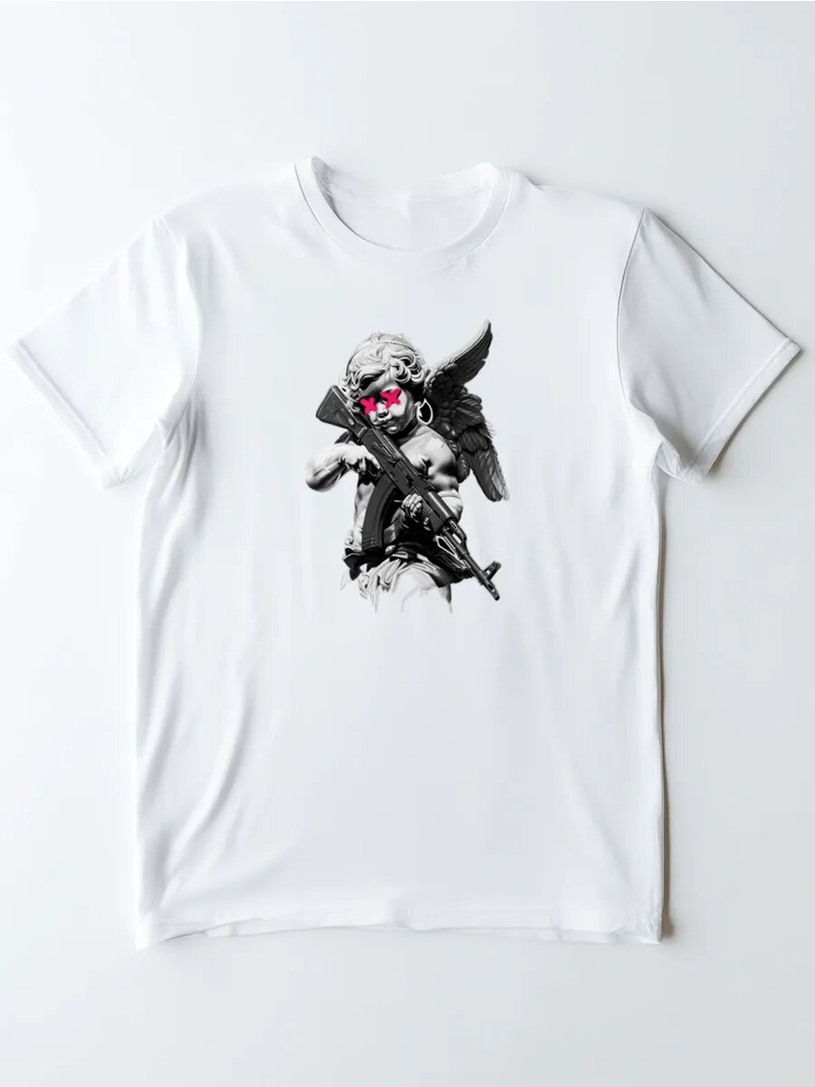 Футболка ангел с оружием арт
