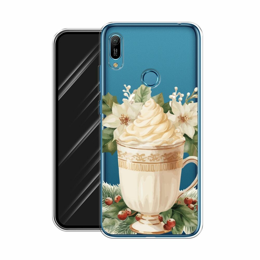 Чехол на Honor 8A/8A Pro/Huawei Y6s/Y6 2019 / Хонор 8А с принтом Кофе в чашке, прозрачный — фото 1
