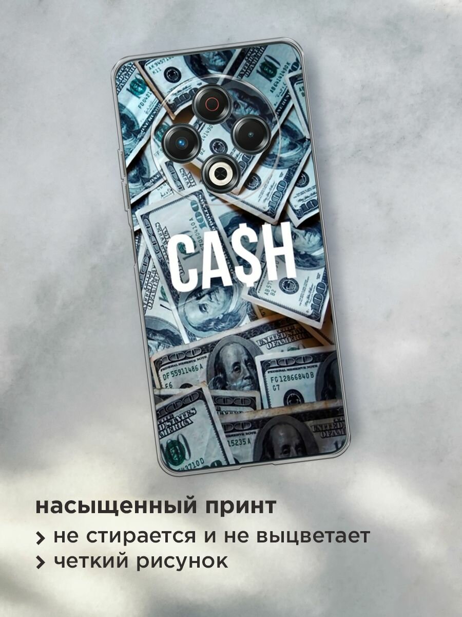 Силиконовый чехол на Tecno Spark 30 / Текно Спарк 30 с принтом "Cash" — фото 1