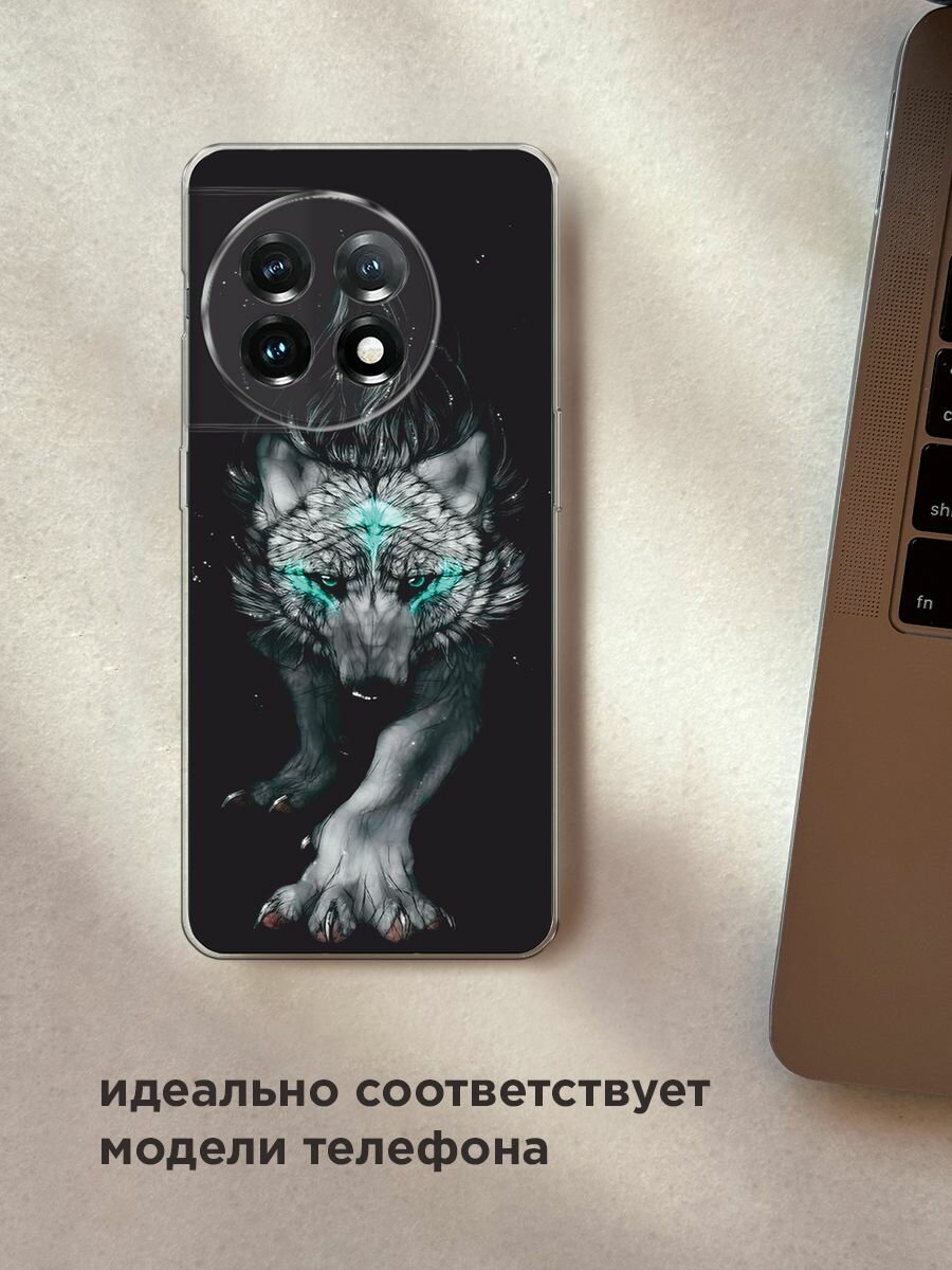 Чехол на OnePlus 11 / Ван Плас 11 с принтом "Крадущийся волк" — фото 1