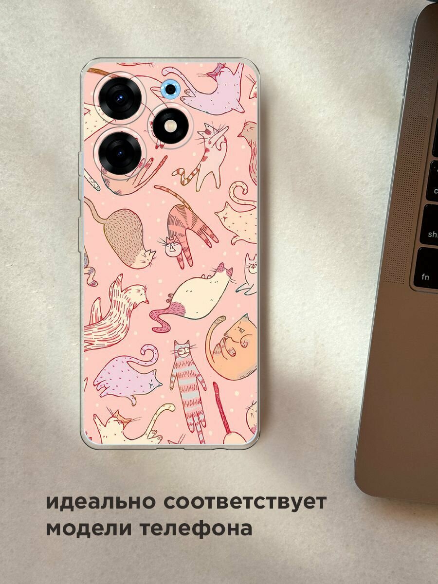 Чехол на Tecno Spark 10 Pro / Текно Спарк 10 Про с принтом "Розовое счастье" — фото 1