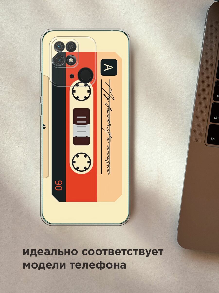 Чехол на Xiaomi Redmi 10C / Сяоми Редми 10C с принтом "Бежевая кассета" — фото 1