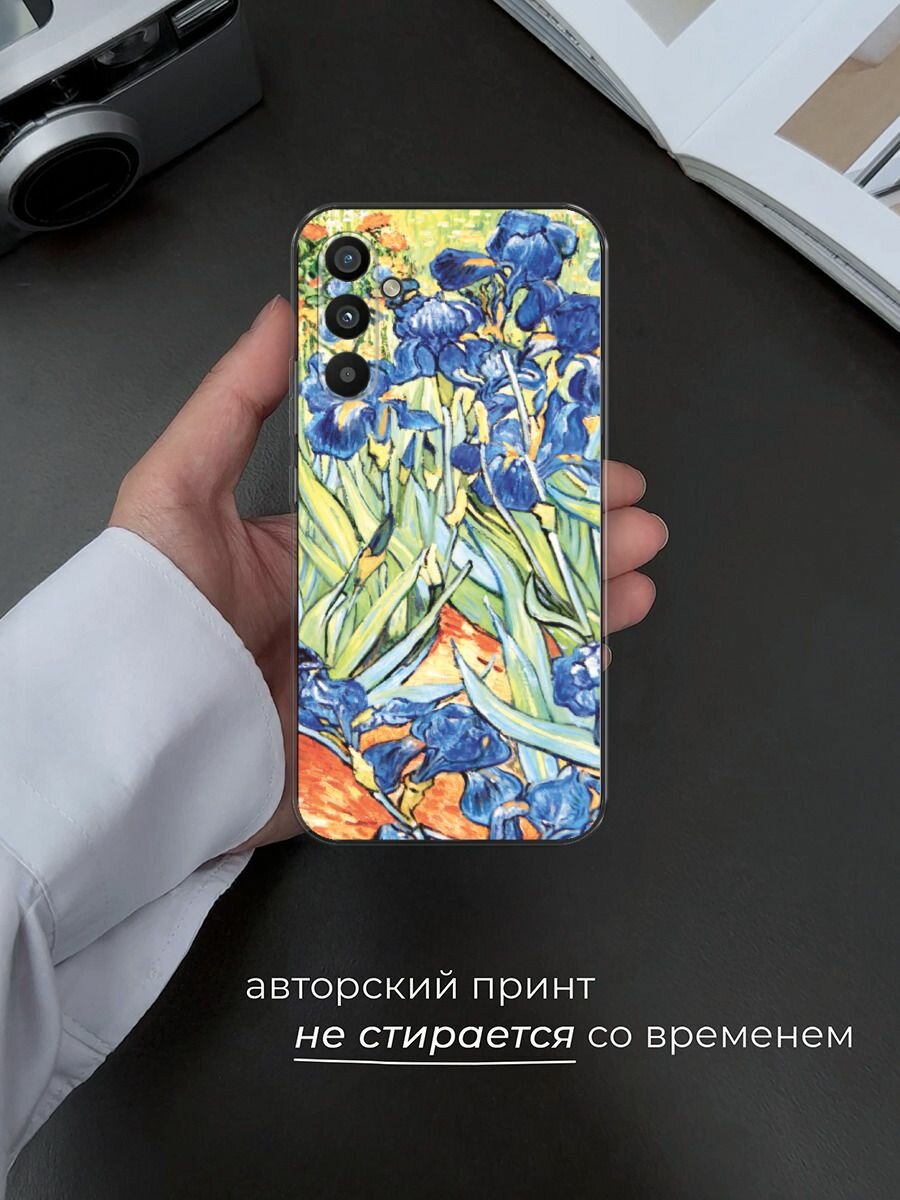 Чехол на Samsung Galaxy A34 / Самсунг A34 с принтом "Ирисы Ван Гог" — фото 1