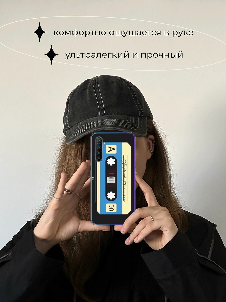 Силиконовый чехол на Realme XT / Реалми XT с принтом "Темная кассета" — фото 1