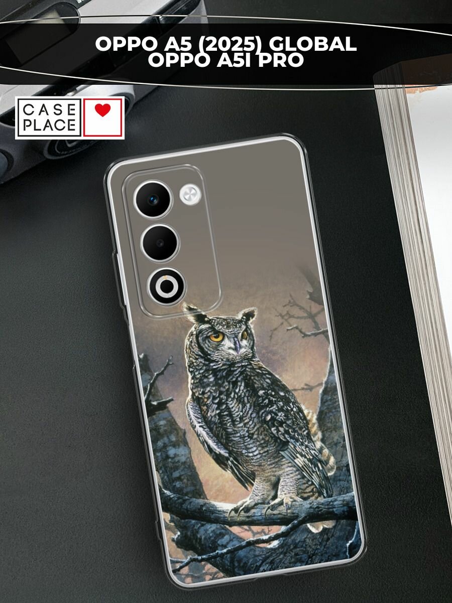 Чехол на Oppo A5 (2025) Global/A5i Pro / Оппо A5 (2025) Глобал/A5i Про с принтом "Сова арт 5"