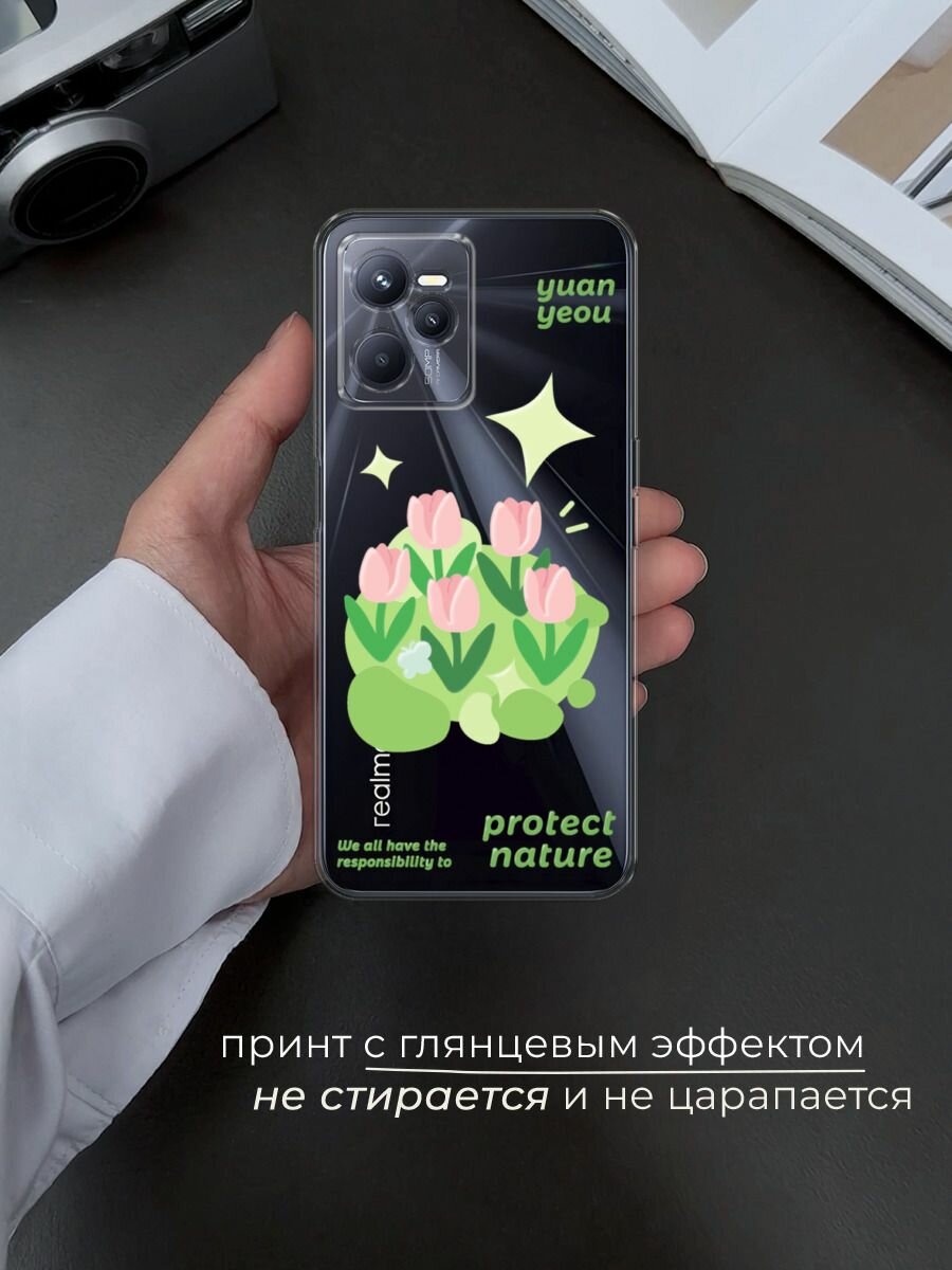 Чехол на Realme C35 / Реалми C35 с принтом "Protect nature" — фото 1