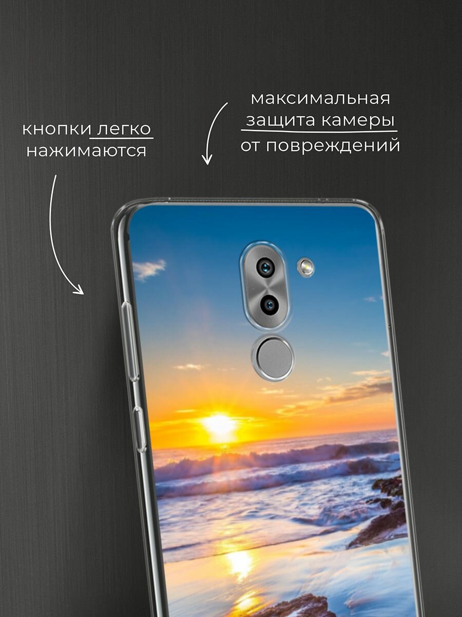 Силиконовый чехол на Honor 6X / Хонор 6Х с принтом "Восход 6" — фото 1