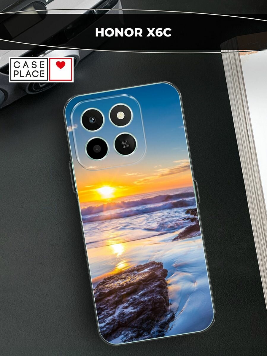 Силиконовый чехол на Honor X6c / Хонор X6c с принтом "Восход 6"