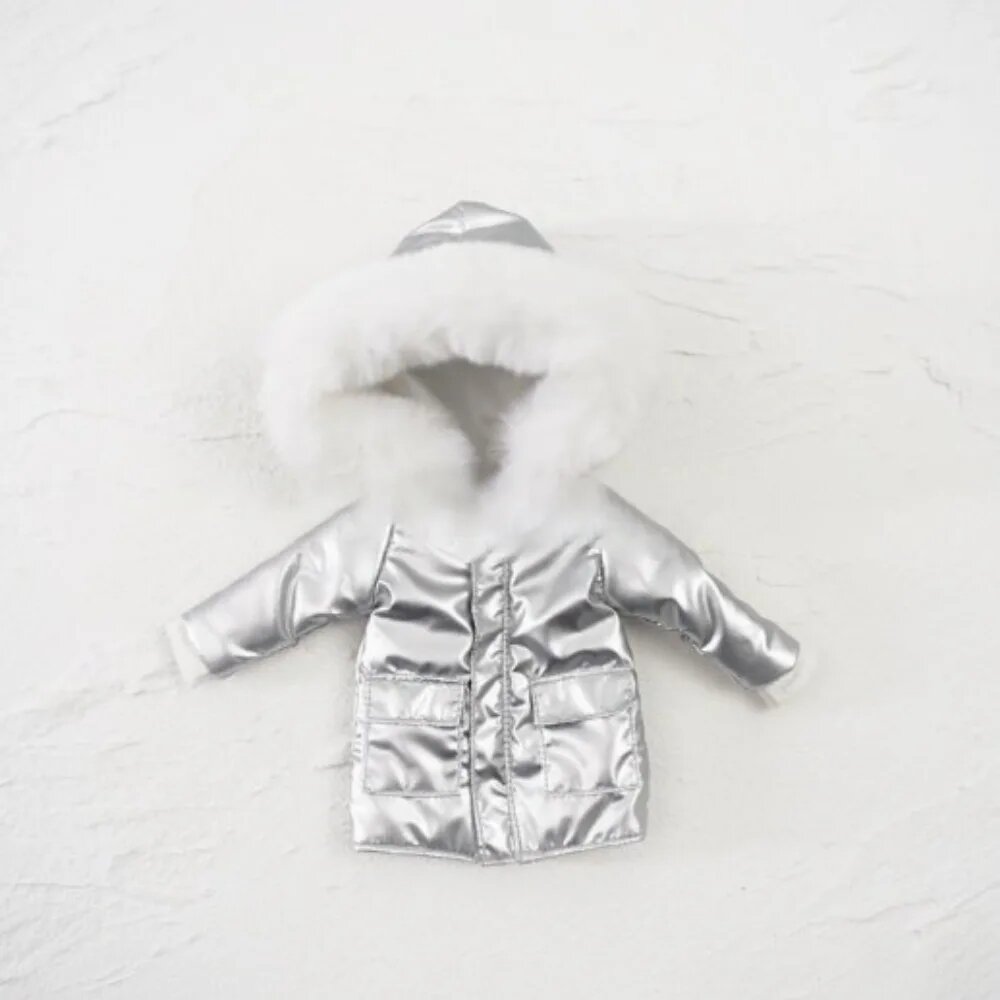 Зимняя шубка для кукол Blythe, серебряная, цвет 10