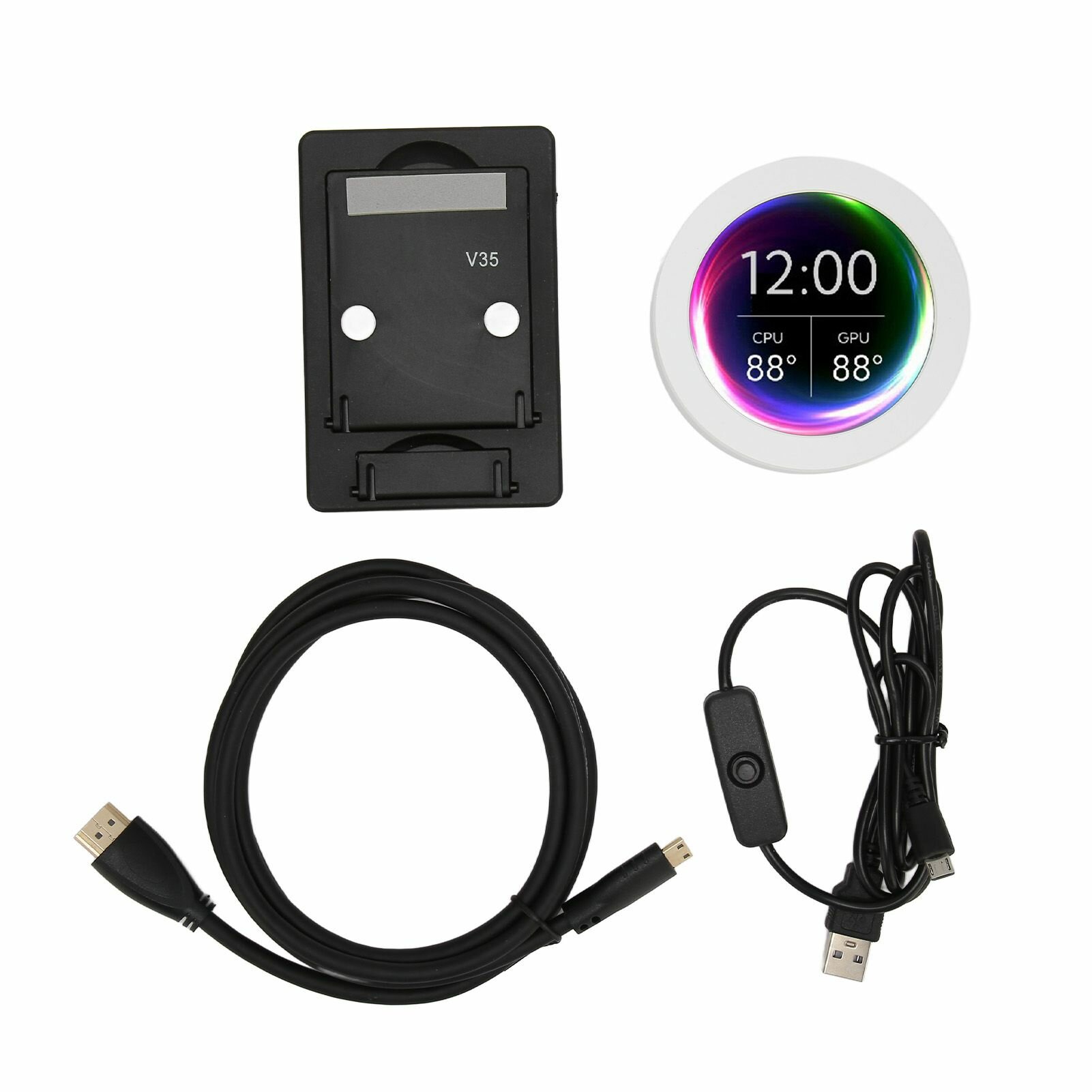 Монитор температуры ПК 2.8", круглый, Micro USB, для СЖО