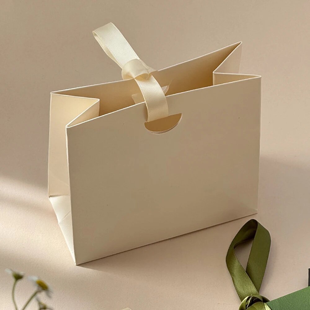 Бумажные сумки с ручками Beige No Logo, 20Pcs