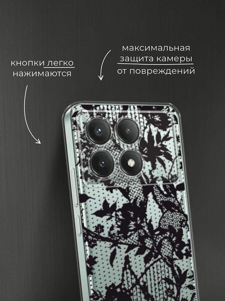 Чехол на Xiaomi Poco X6 PRO 5G / Поко X6 Про 5G с принтом "Черная сетка" — фото 1