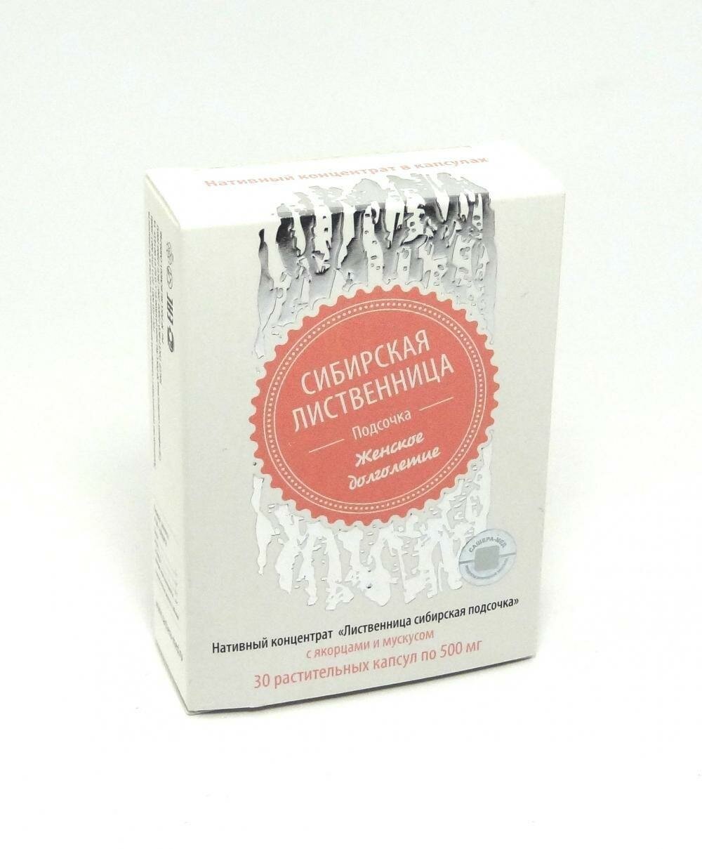 Биологически активная добавка Сибирская Лиственница подсочка Женское долголетие, 30 капсул