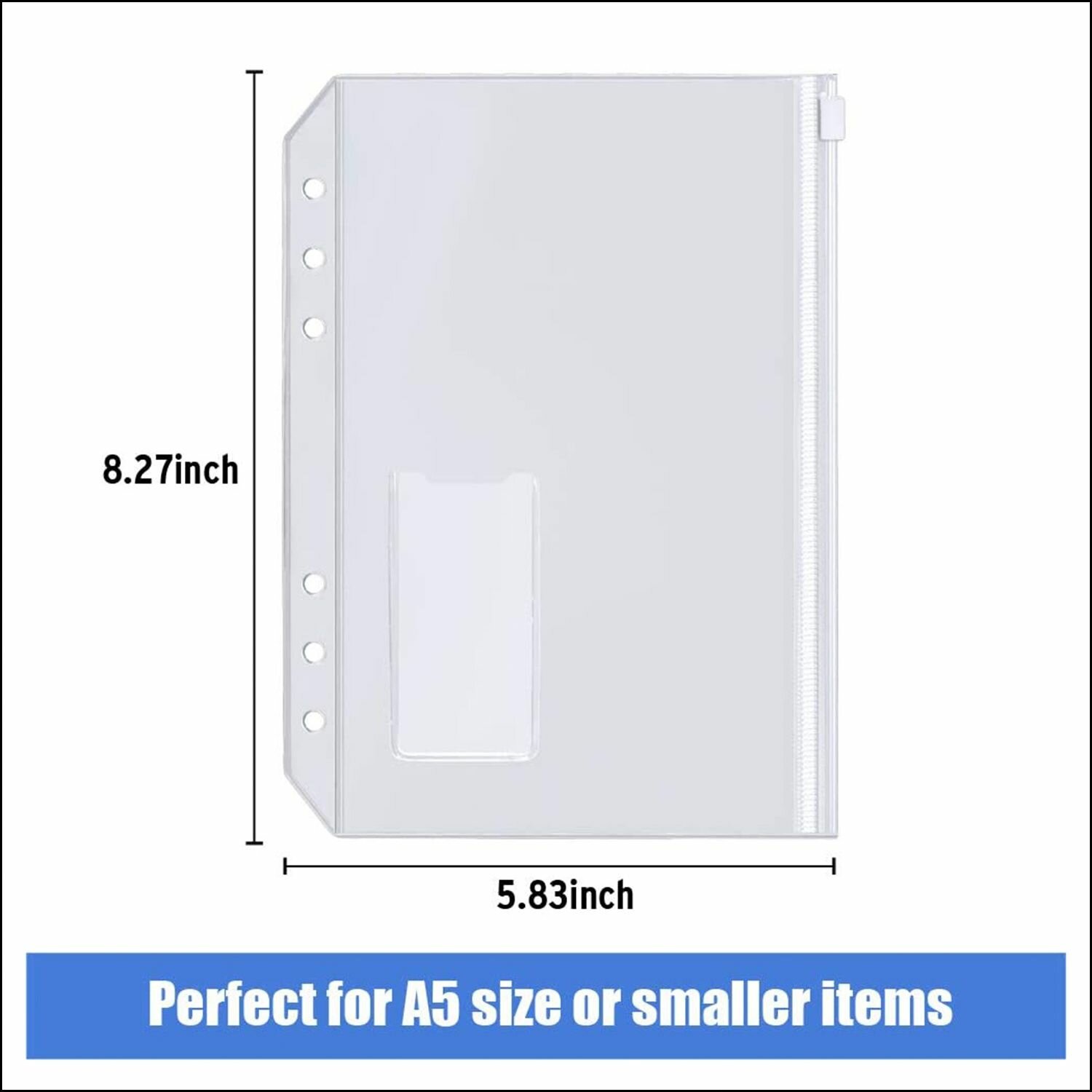 15 шт. А5 Карманы для переплета с 6 отверстиями и застежкой-молнией для блокнота