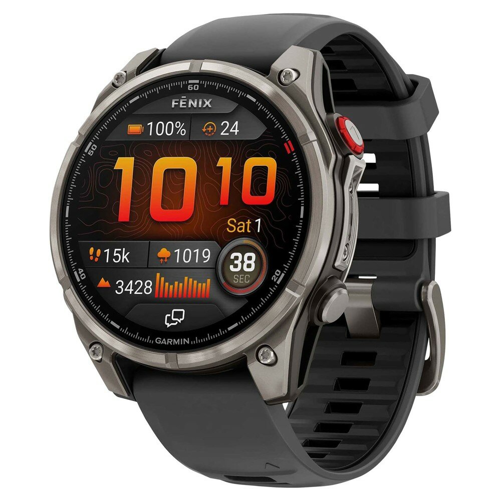 Смарт-часы Garmin Fenix 8 PRO 47мм AMOLED SAPPHIRE Titanium with Graphite/Black Silicone band