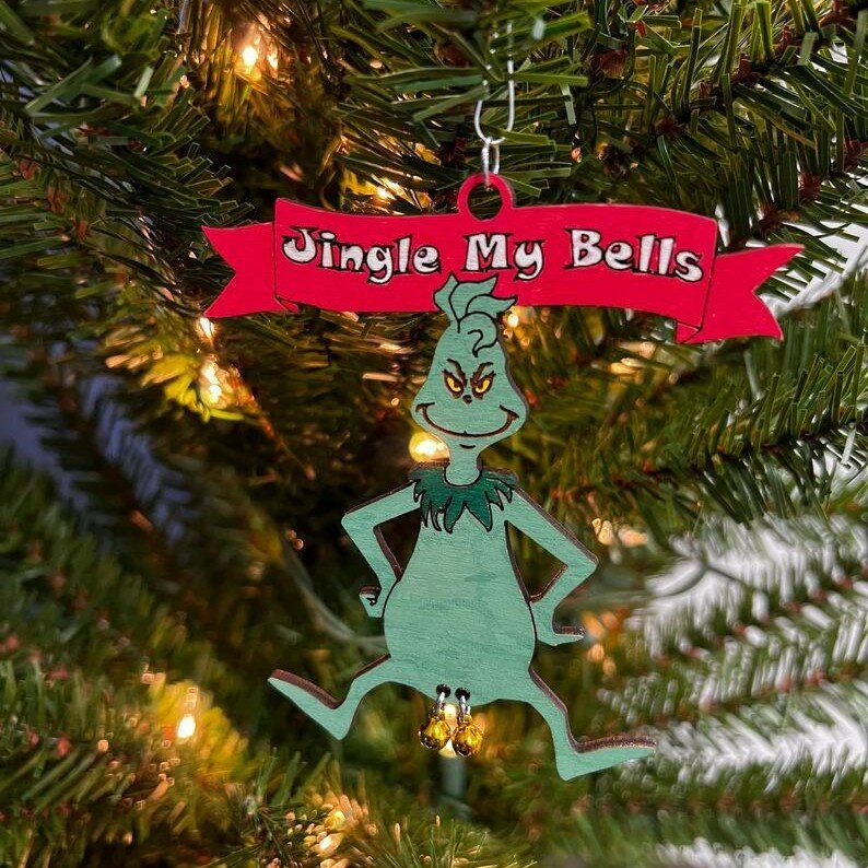 Забавные рождественские колокольчики, подвесные украшения, подарки на Рождественскую елку,10*10cm,2 шт.