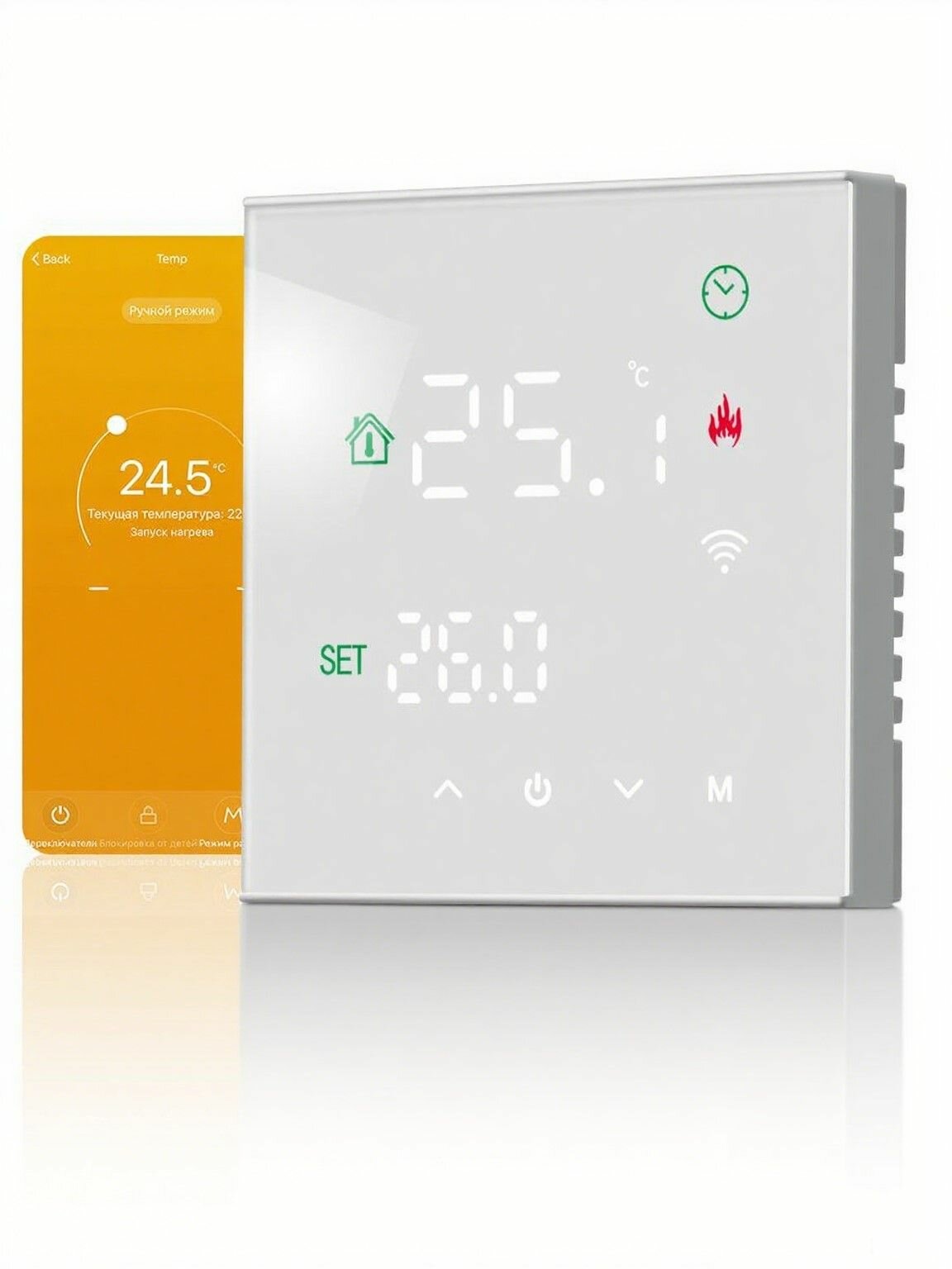 Beok wifi термостат для теплого пола, TGW60W-WIFI-EP, теплый пол электрический с алисой, 3500 Вт,16A, терморегулятор