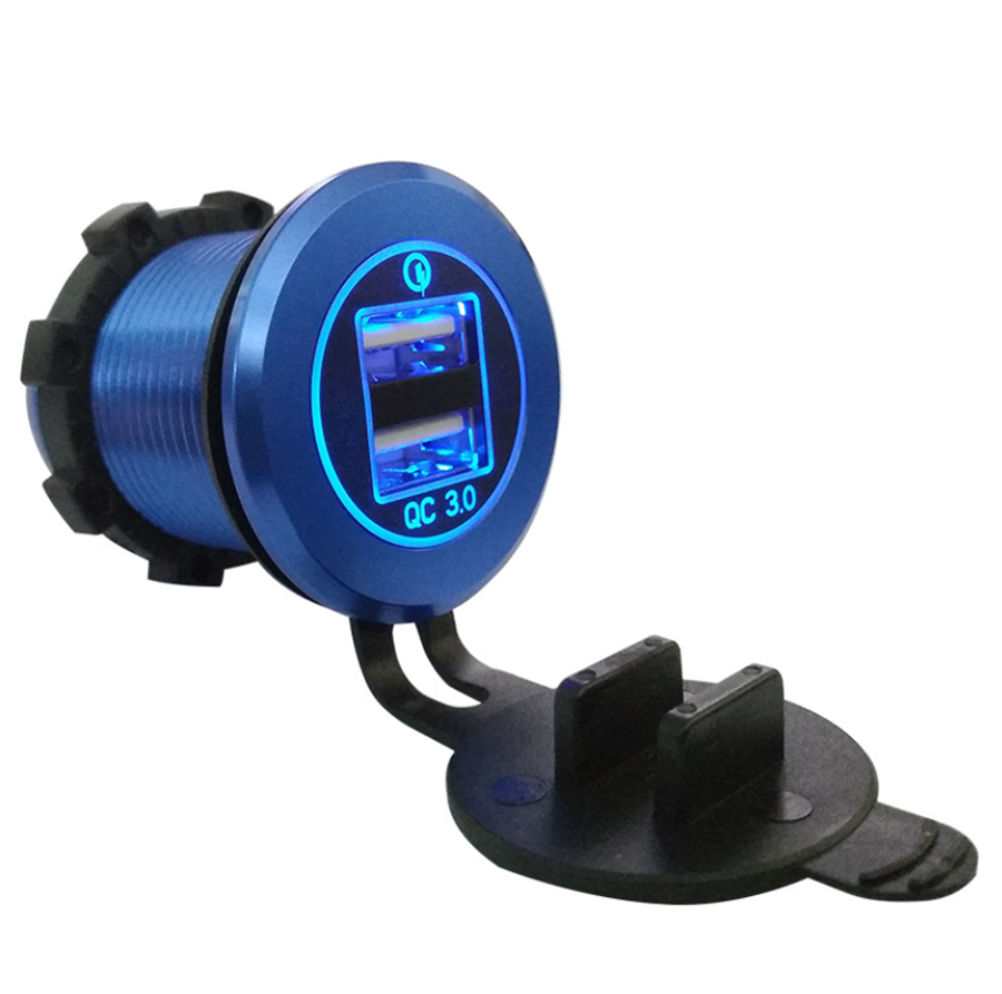 Cnc 7075 Мотоцикл Из Авиационного алюминиевого Сплава С Двойным Usb Qc3.0 Светодиодный Прикуриватель Smart Charger Adapt