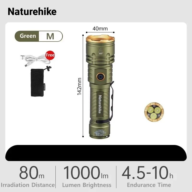 Naturehike водонепроницаемый фонарь LED 250М M