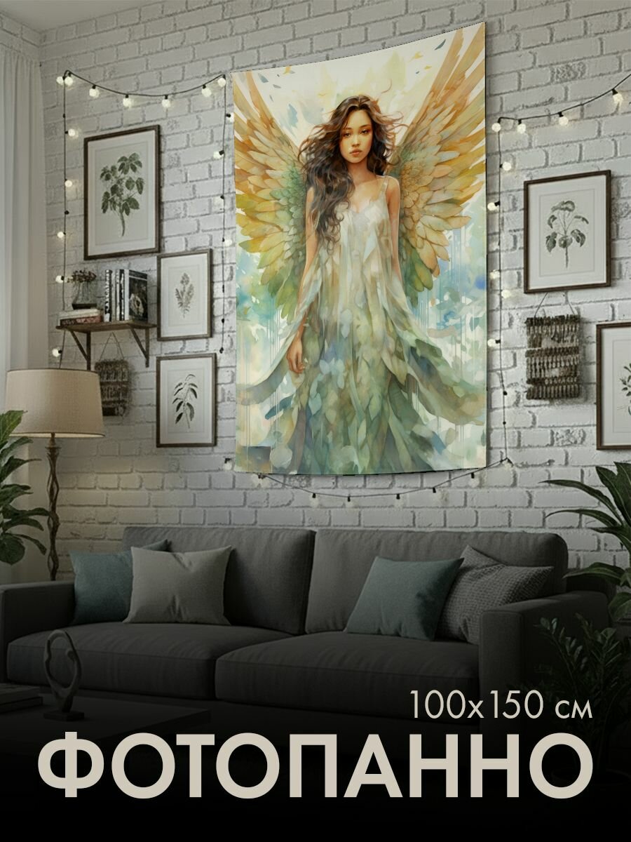 Панно тканевое PrintyFull / 100x150 см / девушка, улыбка