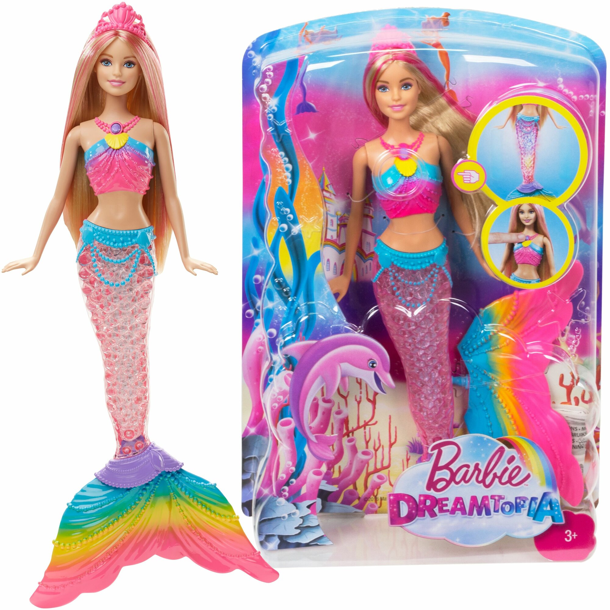 Кукла Барби-Русалка со светящимся радужным хвостом, игрушки-русалка