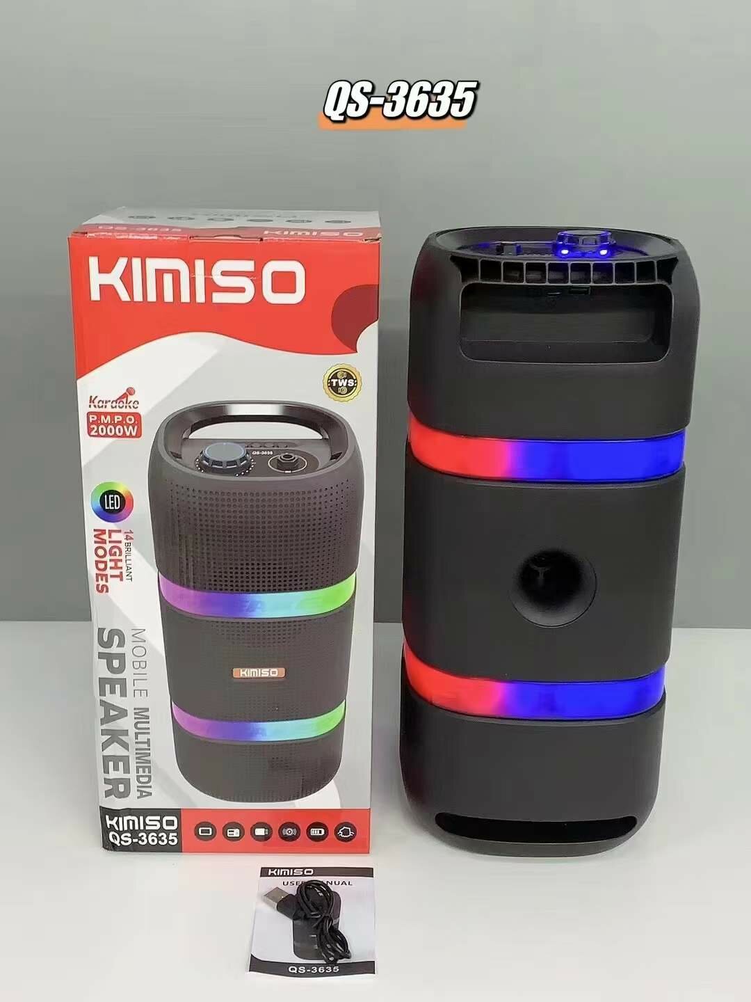 Портативная колонка KIMISO QS3635 BLUETOOTH SPEAKER 2x5W 2x4" 175*400*165MM