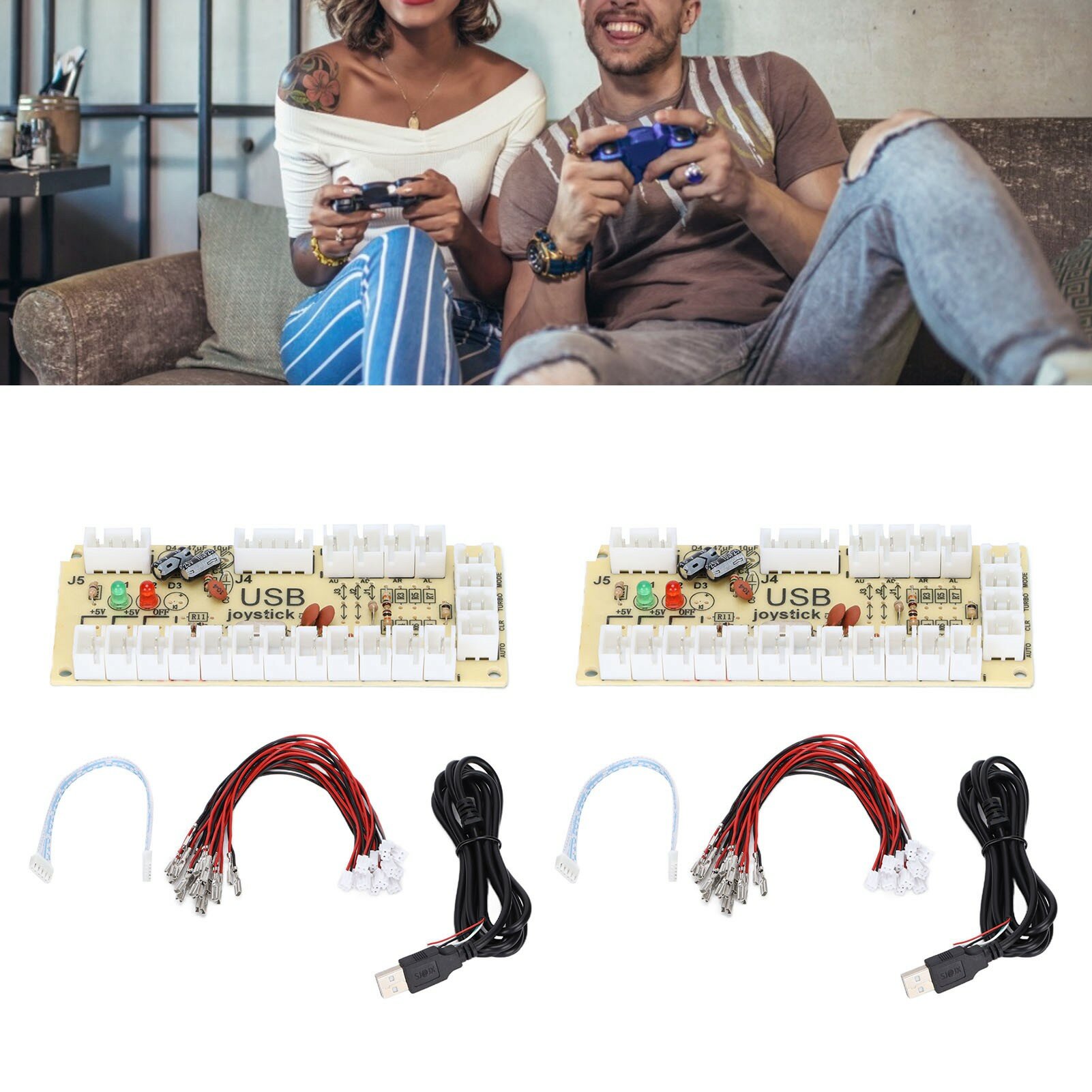 Arcade Game Controller USB Encoder Zero Delay to Joystick Button for PC MAME Raspberry Pi RetroQM070913 (Double) — фото 1