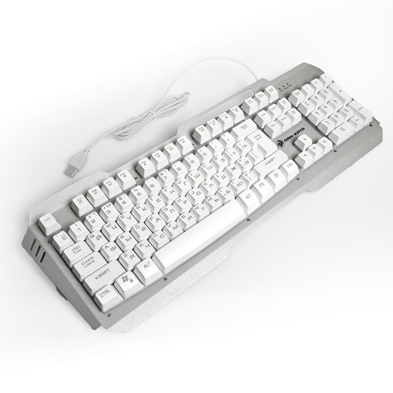 Клавиатура KGK-26U SILVER Dialog Gan-Kata - игровая с RGB-подсветкой, корпус металл, USB, серебристая