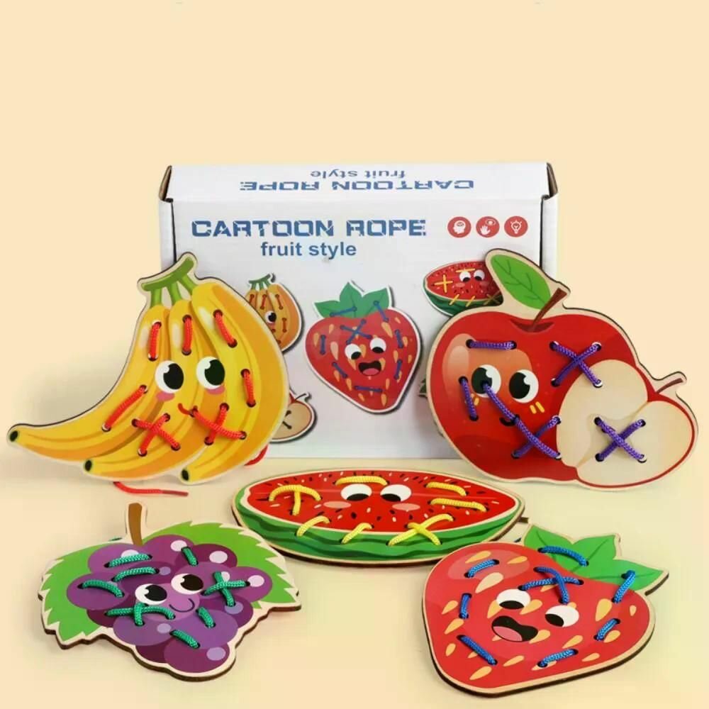 Деревянная игрушка для шнуровки